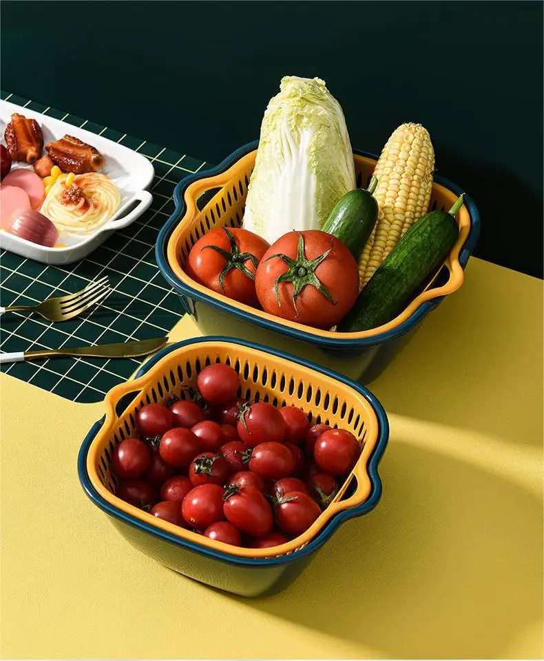 6-piece Kitchen Multifunctional Drain Basket For Cleaning Draining And Storing Fruits And ...