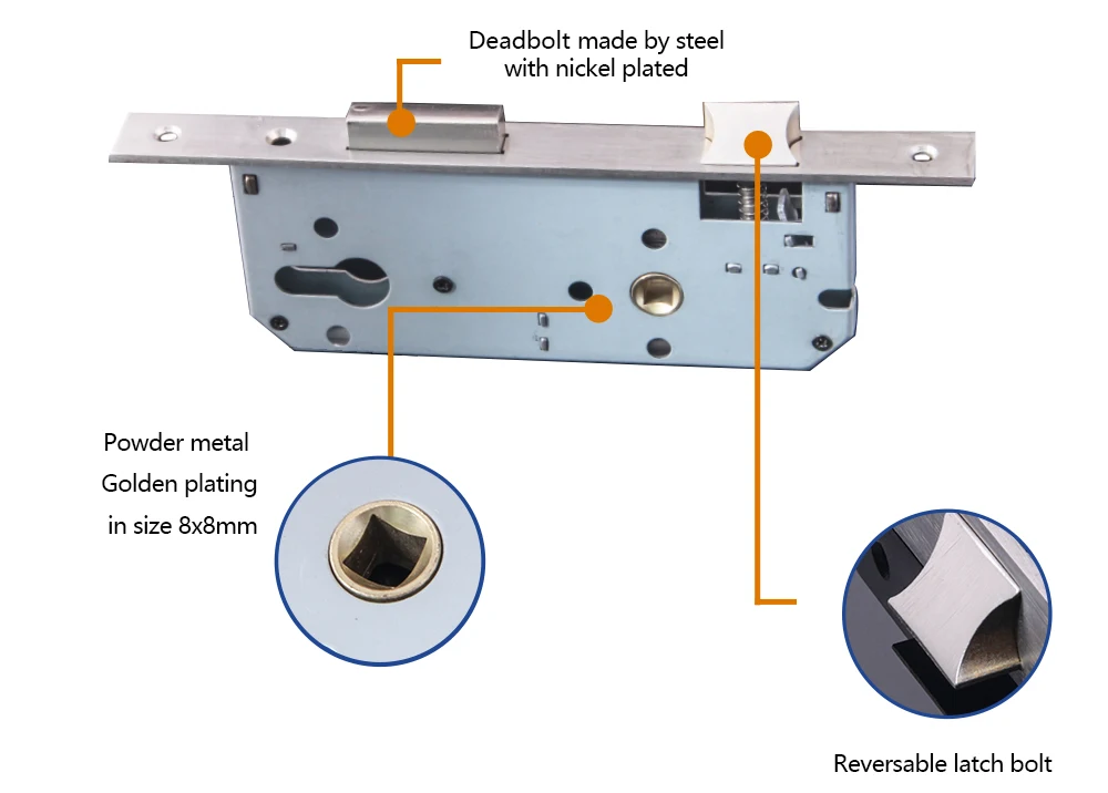 Stainless Steel 85mm Center Interior Wooden Mortise Door Lock Body ...