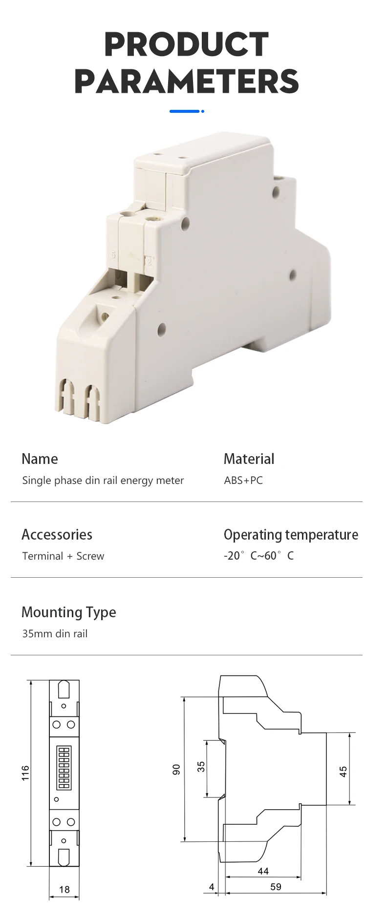 Single Phase Electric Energy Meter Housing Shell Plastic Enclosure ...