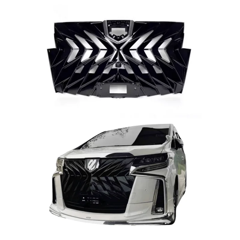High Quality Front Bumper Refit Black Grille For Alphard 30 Series 2018 ...
