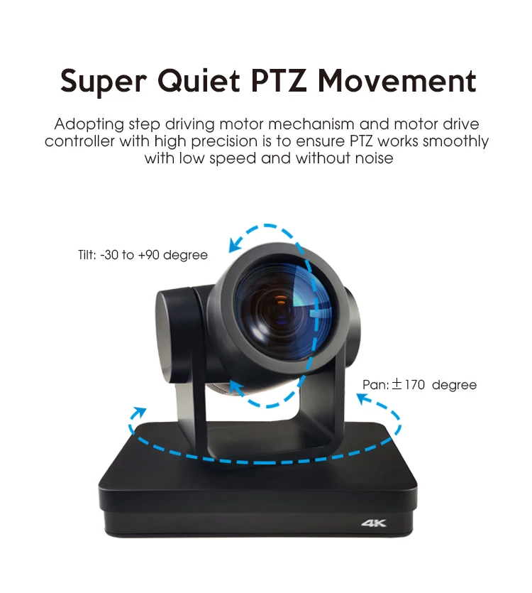 UHD 4K AI Auto Tracking PTZ Camera for Conference Rooms