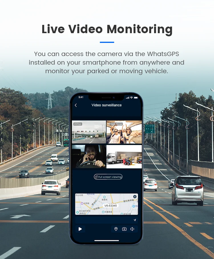 4 Lens Channel Ai GPS Dash Cam Voiture 4G for Asset Monitoring