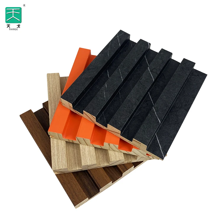TianGe Wainscoting Indoor Solid Wood Grating Fluted Modern Mdf Wall ...