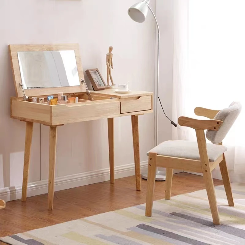 Multi-function Clamshell Makeup Desk Desk Dual Use Log Wind Minimalist ...