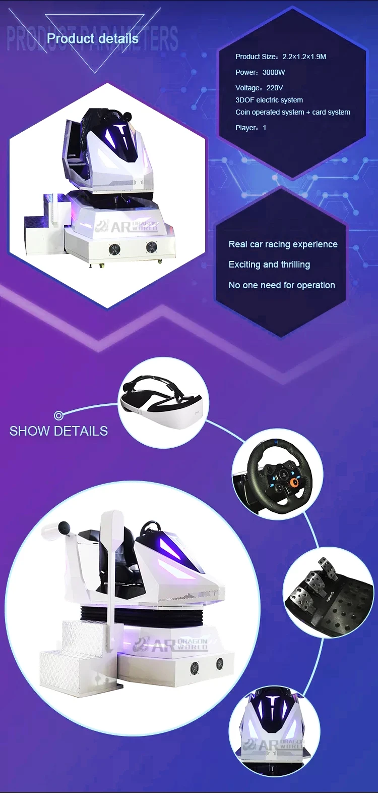 Indoor 9d Vr Amusement Park Vr Racing Car Coin Operated Games - Buy Vr ...