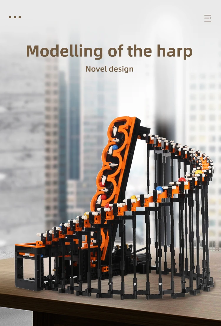 Mould King 26008 Creative Construction Harp Track With Ball Diy Moc ...