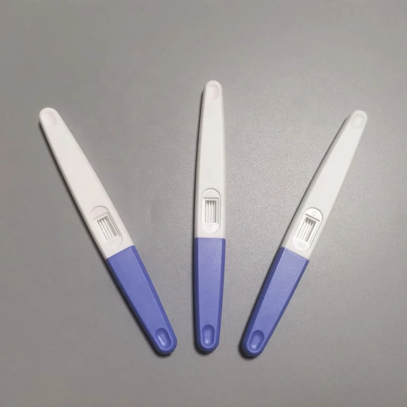 One step fast 3mm 4mm 6mm midstream HCG early pregnancy test cassette pencil shape test cassette