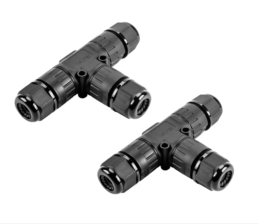 T Shape Cable Connector Waterproof IP68 Electrical Junction Boxes Quick ...