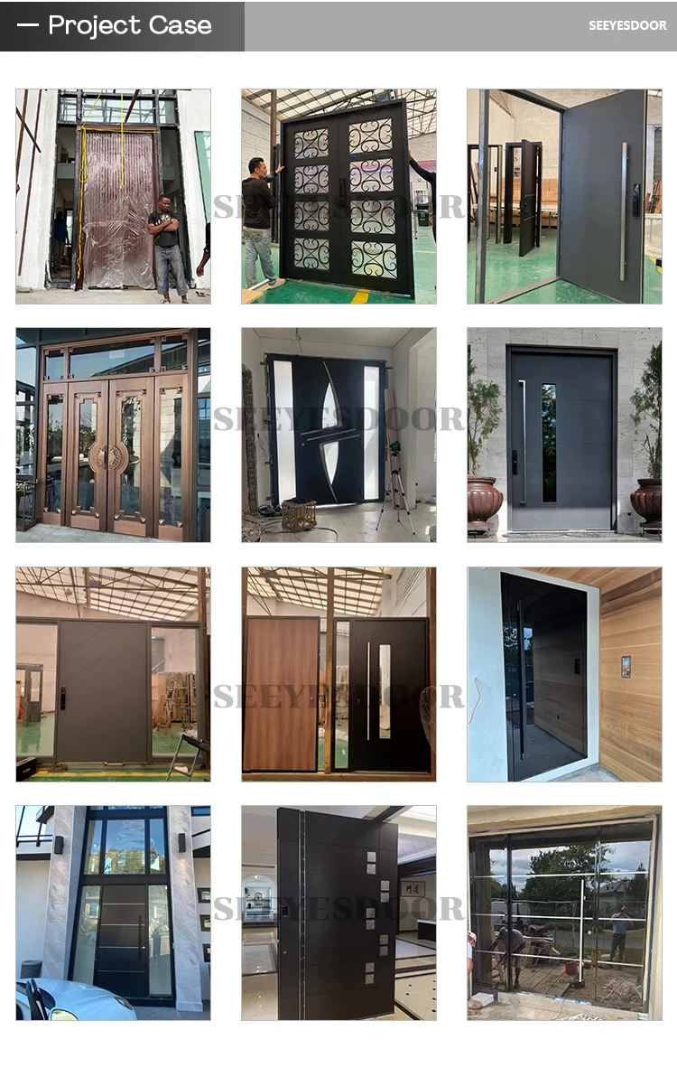 Modern Black Aluminum Pivot Door Design for Luxury Villa Entry - Secure ...