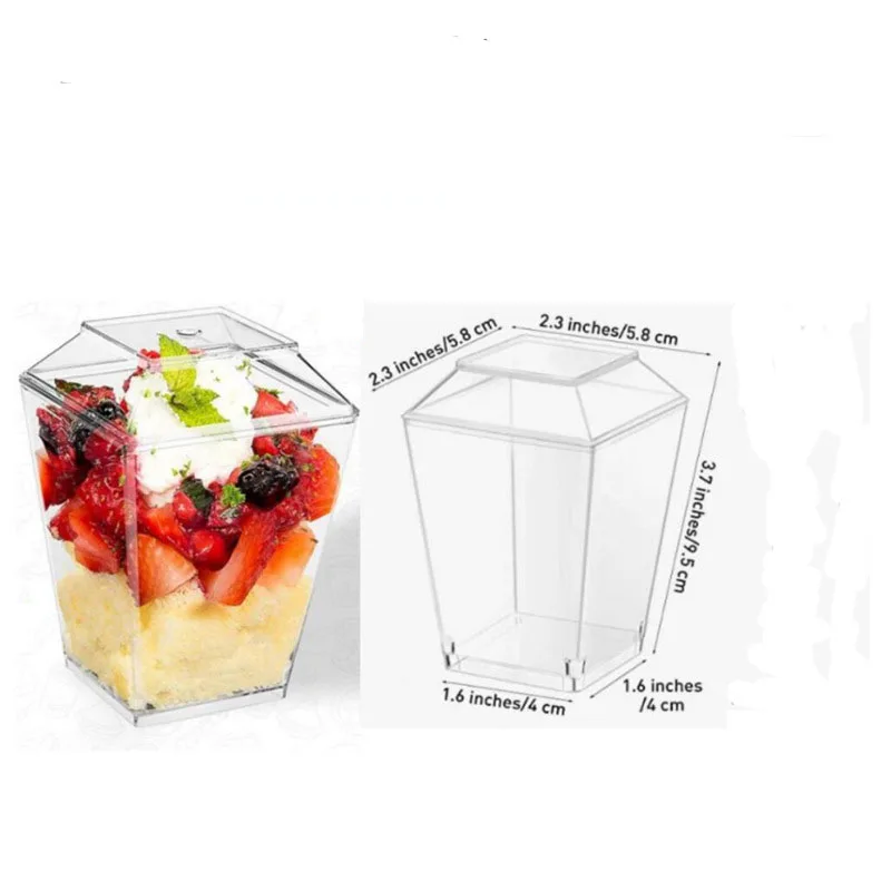 LANWEI Disposable Plastic PS Dessert Cups - Perfect for Ice Cream