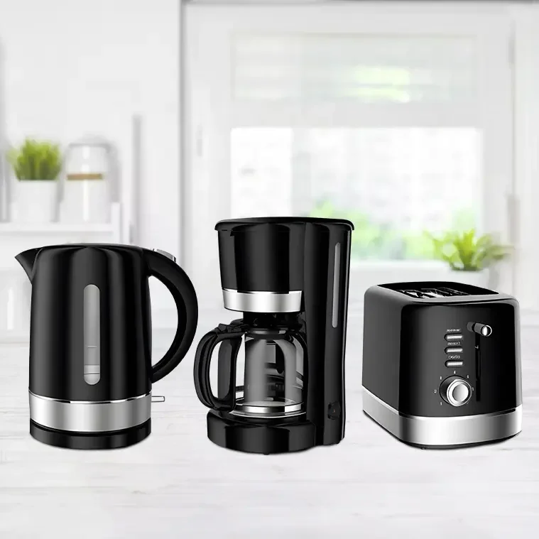 Retro Design Breakfast Set - Kettle, Toaster, & Coffee Maker