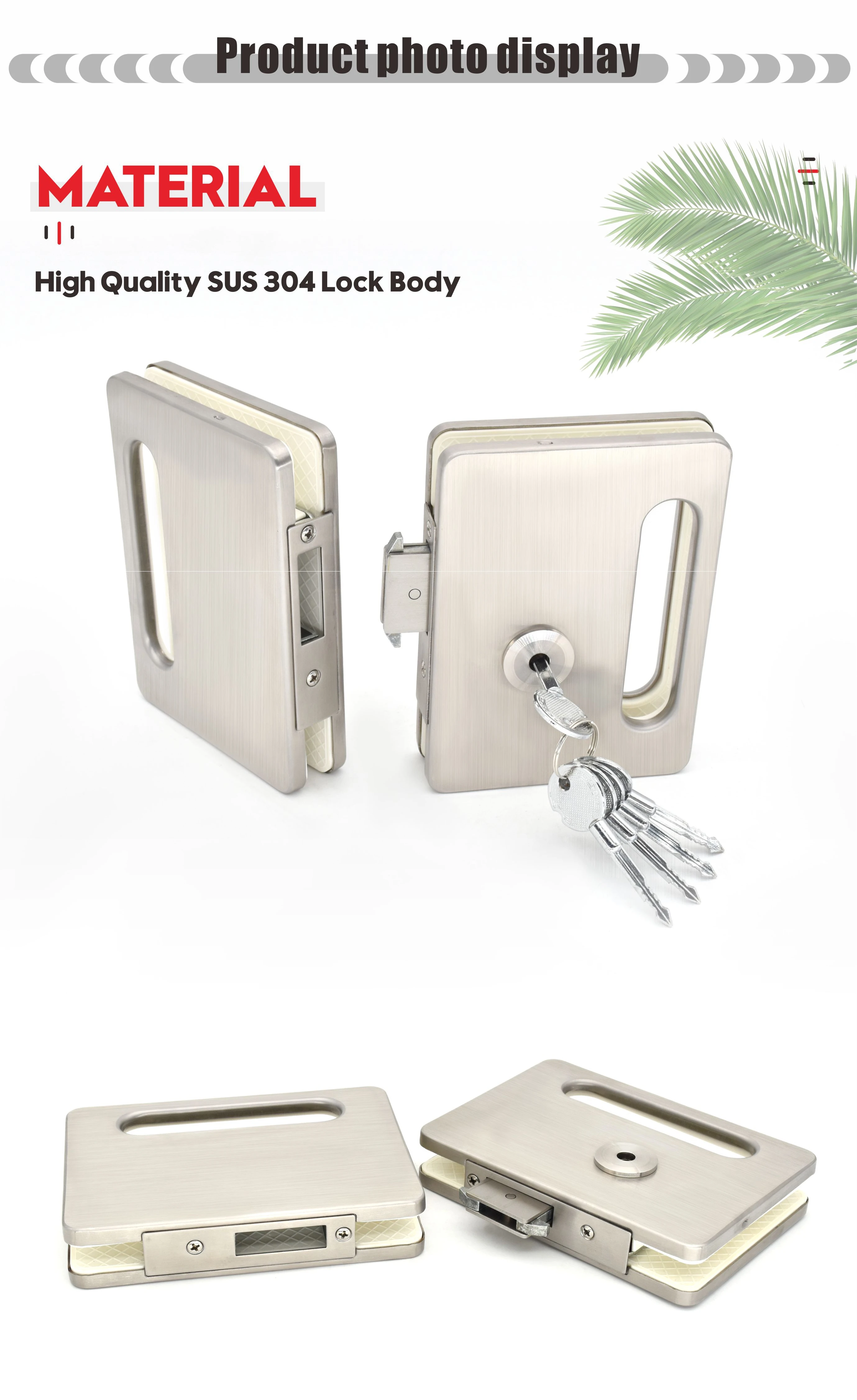 Manufacturer Frameless Sliding Glass Door Handle Lock For Office ...