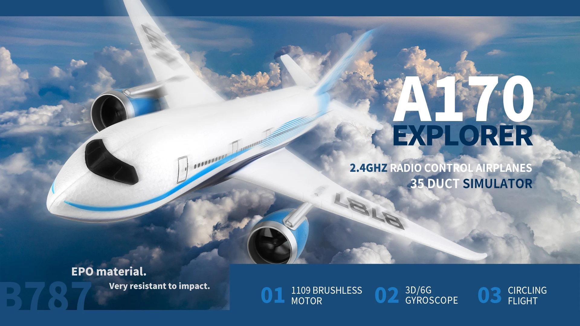 WL Toys A170 RC Glider - Big Wing Giant Scale Radio Control Plane