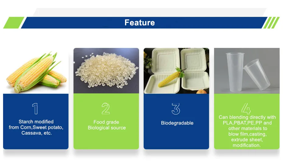 Thermoplastic Starch TPS Pellets for Blending with PBAT/PLA