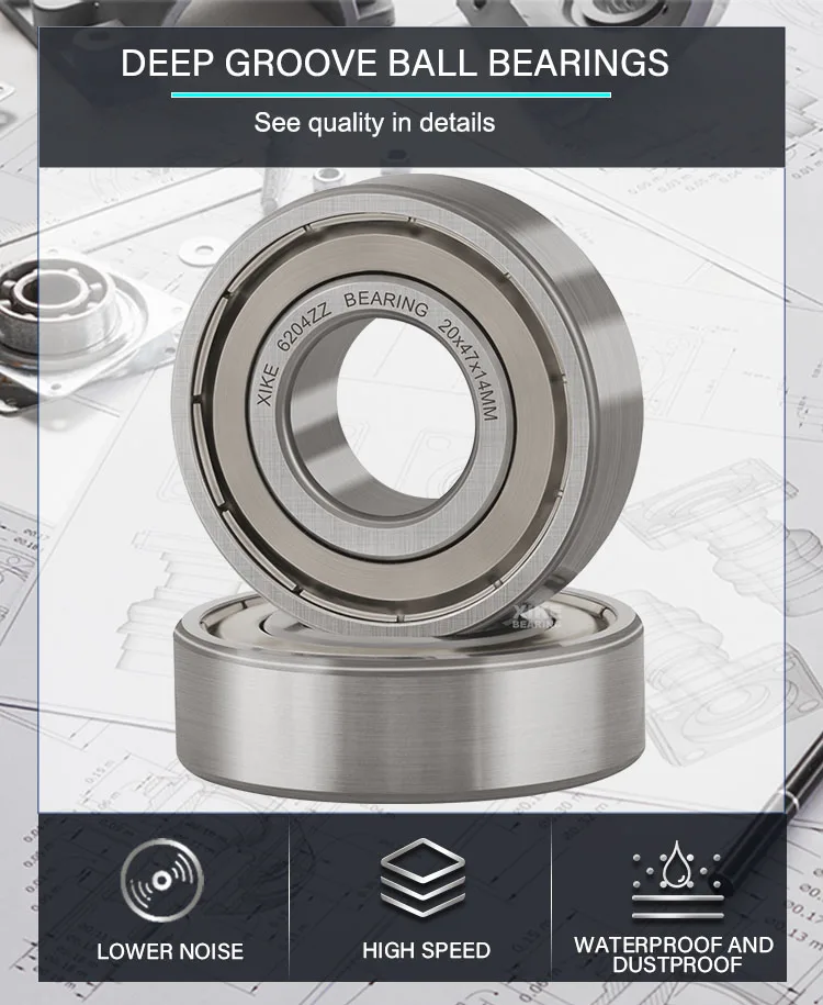 6204ZZ Double Metal Seal Ball Bearing - Deep Groove Performance