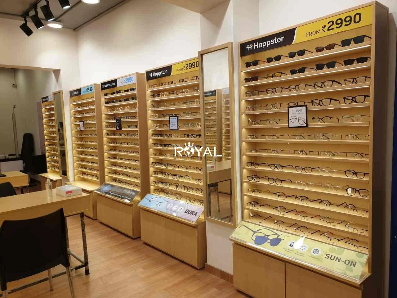 Optical Shop Counter Design Eyeglasses Display Shelf Drawer Displays ...