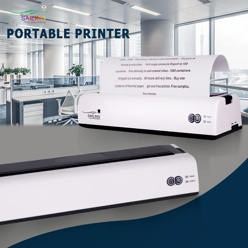 210mm Mobile Printer Mini A4 Thermal Portable Printer For Android Ios ...