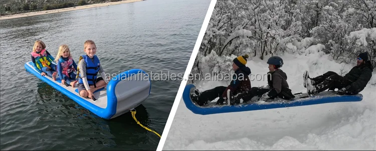 Custom Inflatable Toboggan Snow Sled With Grooved Rubber Base Tracks ...