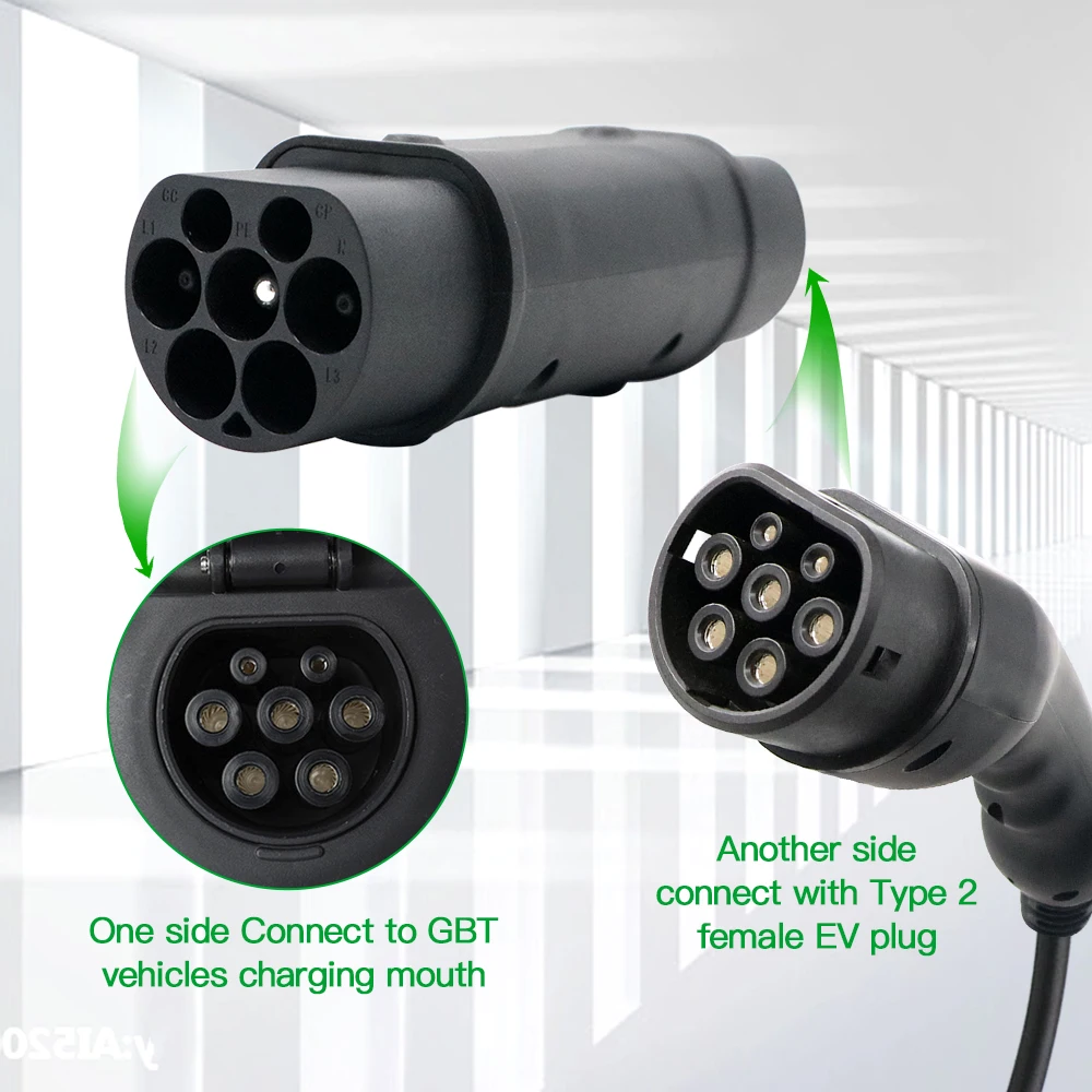 Gbt Sae J1772 Iec 62196 Ev Connector Adaptor For Type 1 To Type 2 Ev Charger - Buy Gbt Sae J1772 ...