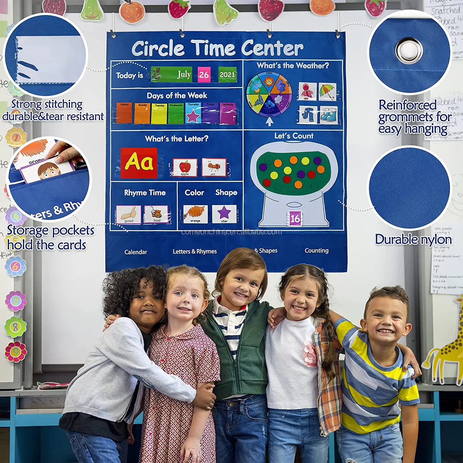 Factory Preschool Classroom Homeschool Calendar Pocket Chart Kids ...