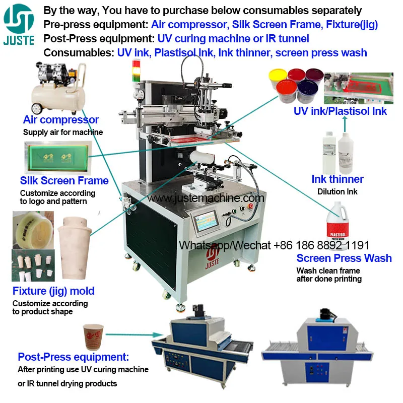 Semi Automatic Cup Screen Printing Machine Manual Plastic Cups Print ...
