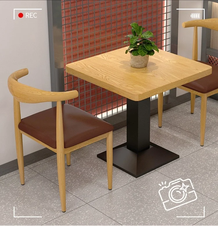 Modern Simple Solid Wood Restaurant Dining Table and Chair, Restaurant Table and Chair Set ...