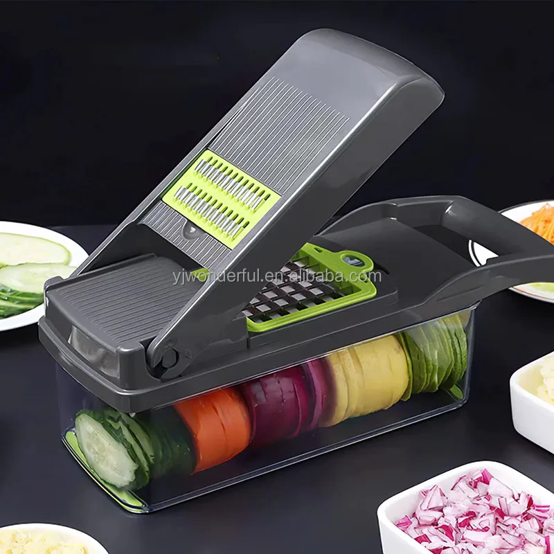 12 in 1 Plastic Vegetable Chopper - Multi Function Kitchen Tool