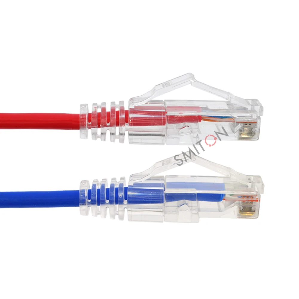 15cm Slim Thin 28AWG 30AWG 32AWG Transparent Connector Cat6 Cat6A UTP ...