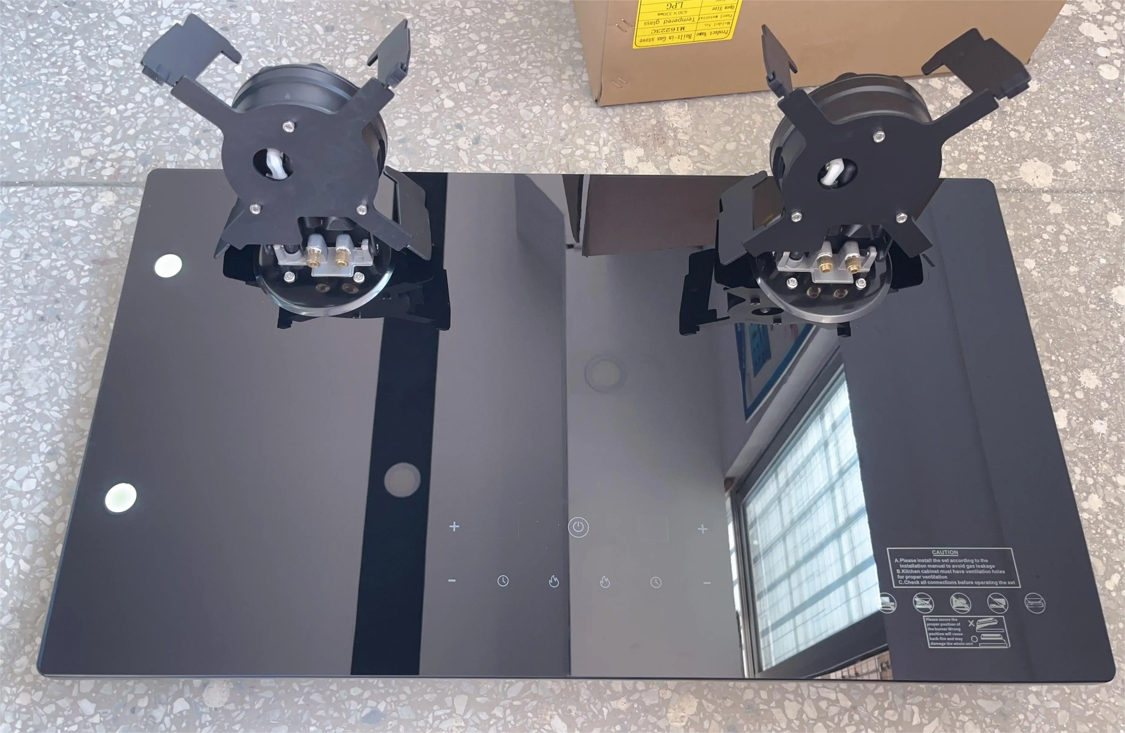 Build In Double Burners Gas Stove With Stainless Steel Panel And Touch ...