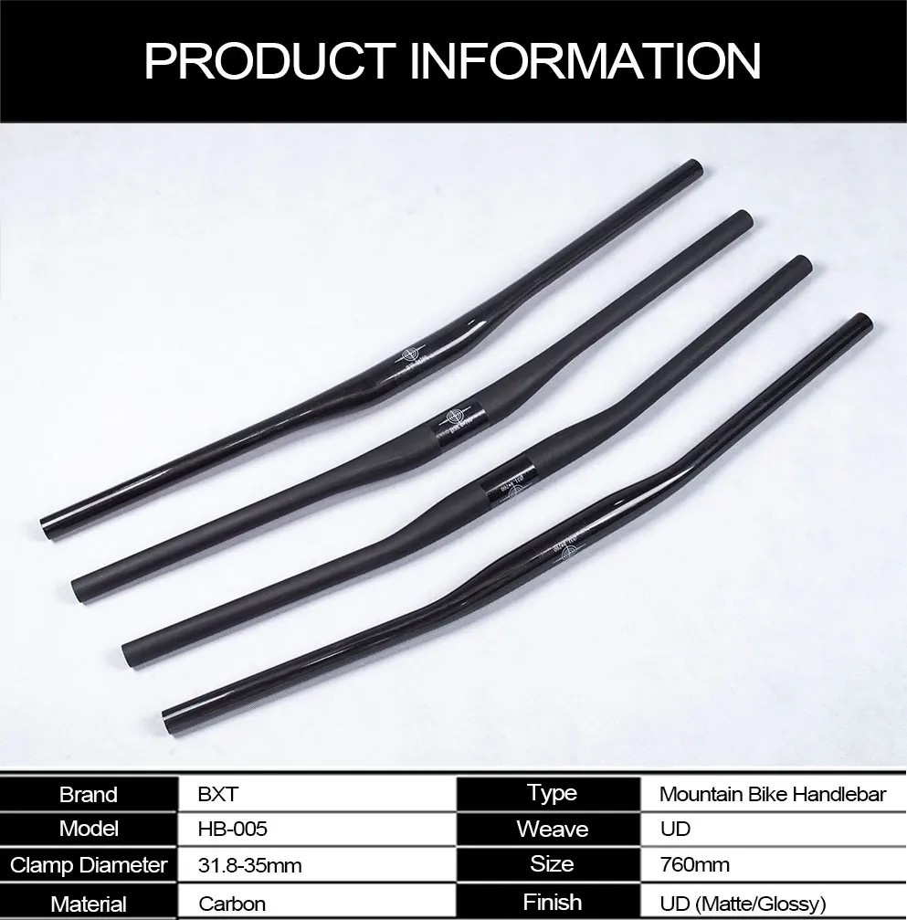 35mm Diameter Full Carbon Mountain Bike Handlebar for AM Enduro