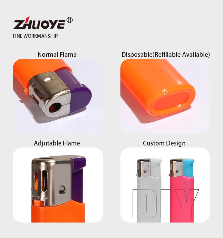 Disposable Cheap Plastic Gas Lighters - Refillable & Unique