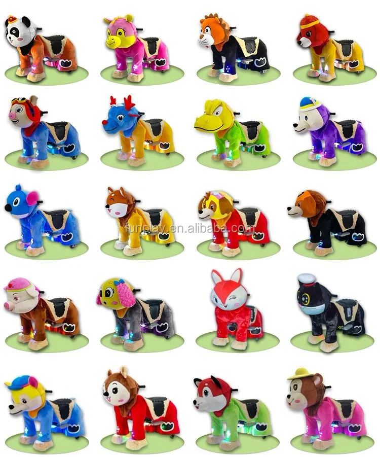 Zoo Mall Coin Operated Electric Animal Ride On Toys Stuffed Motorized ...