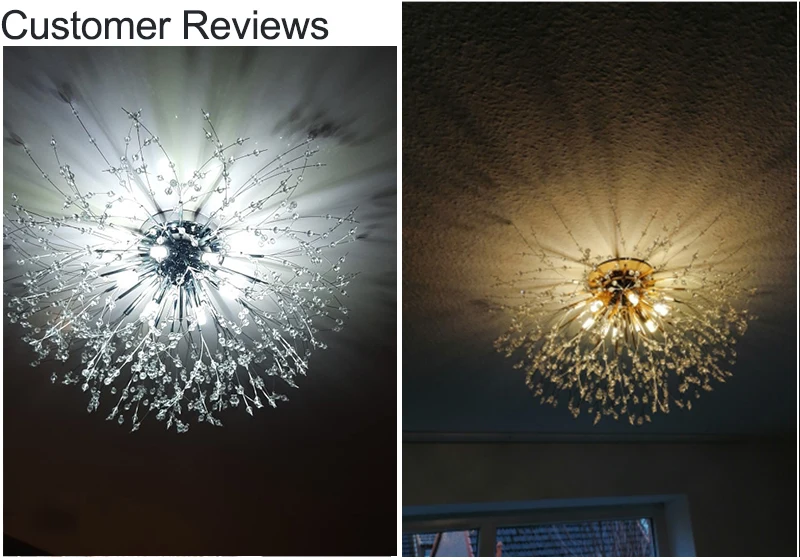 Modern Dandelion Crystal Chandelier Ceiling Light Decorative Led ...