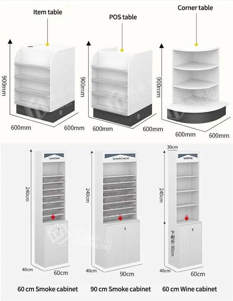 Meicheng Cash Desk Cashier Table Checkout Counter for Shop White Custom ...