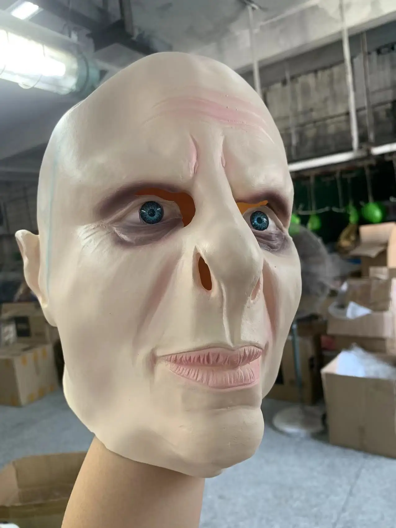 Movie Voldemort Halloween Cosplay Latex Mask Scary Bald Headgear for ...