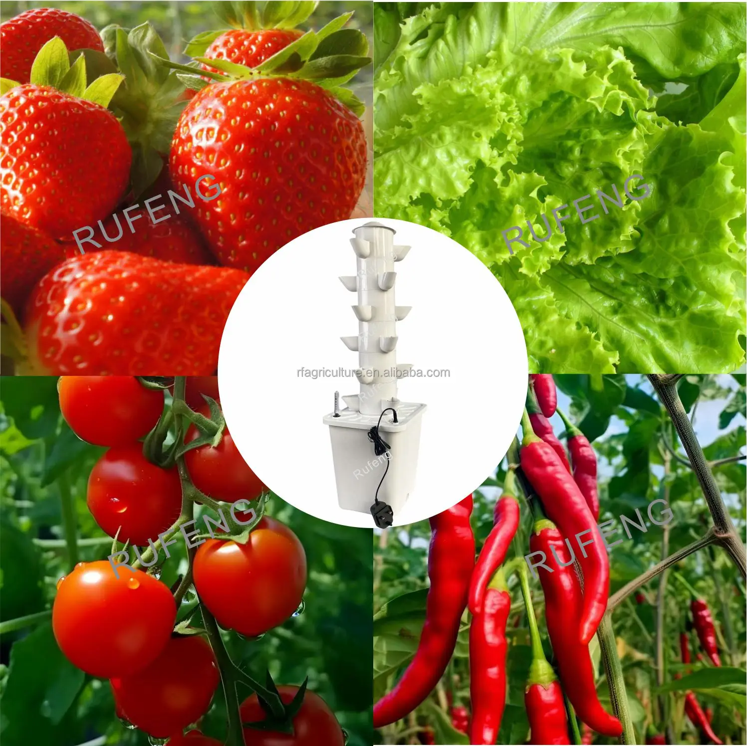 30 Holes Hydroponic Tower Vertical Gardening System & Aeroponics Garden ...