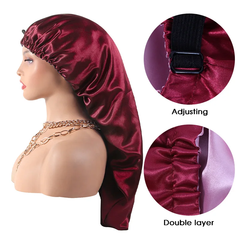 Custom Luxury Extra Large Long Braid Bonnet Designer And Durags Satin ...