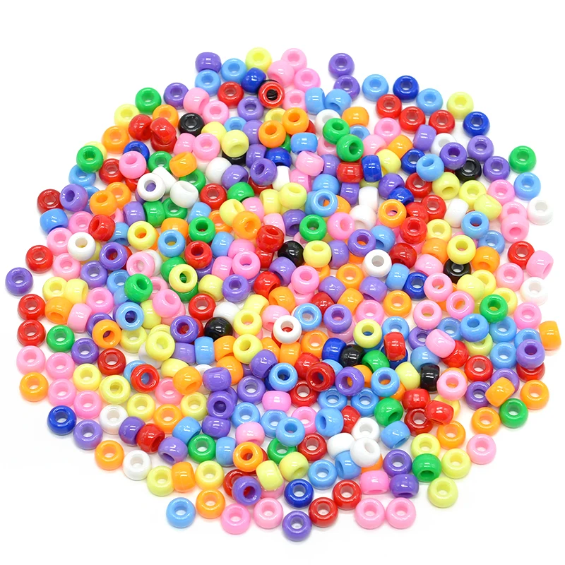 6 X 9 Mm Plastic Pony Beads for Jewelry Making - Acrylic