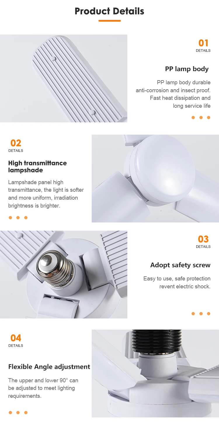 High Quality Garage Factory Warehouse Smd 2835 45w E14 E27 B22 Fan ...