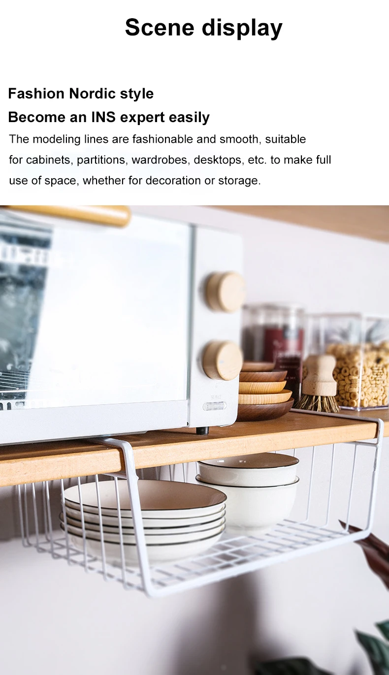 6.5 Large Capacity Metal Iron Cabinet Closet Desk Hanging Mesh Basket ...