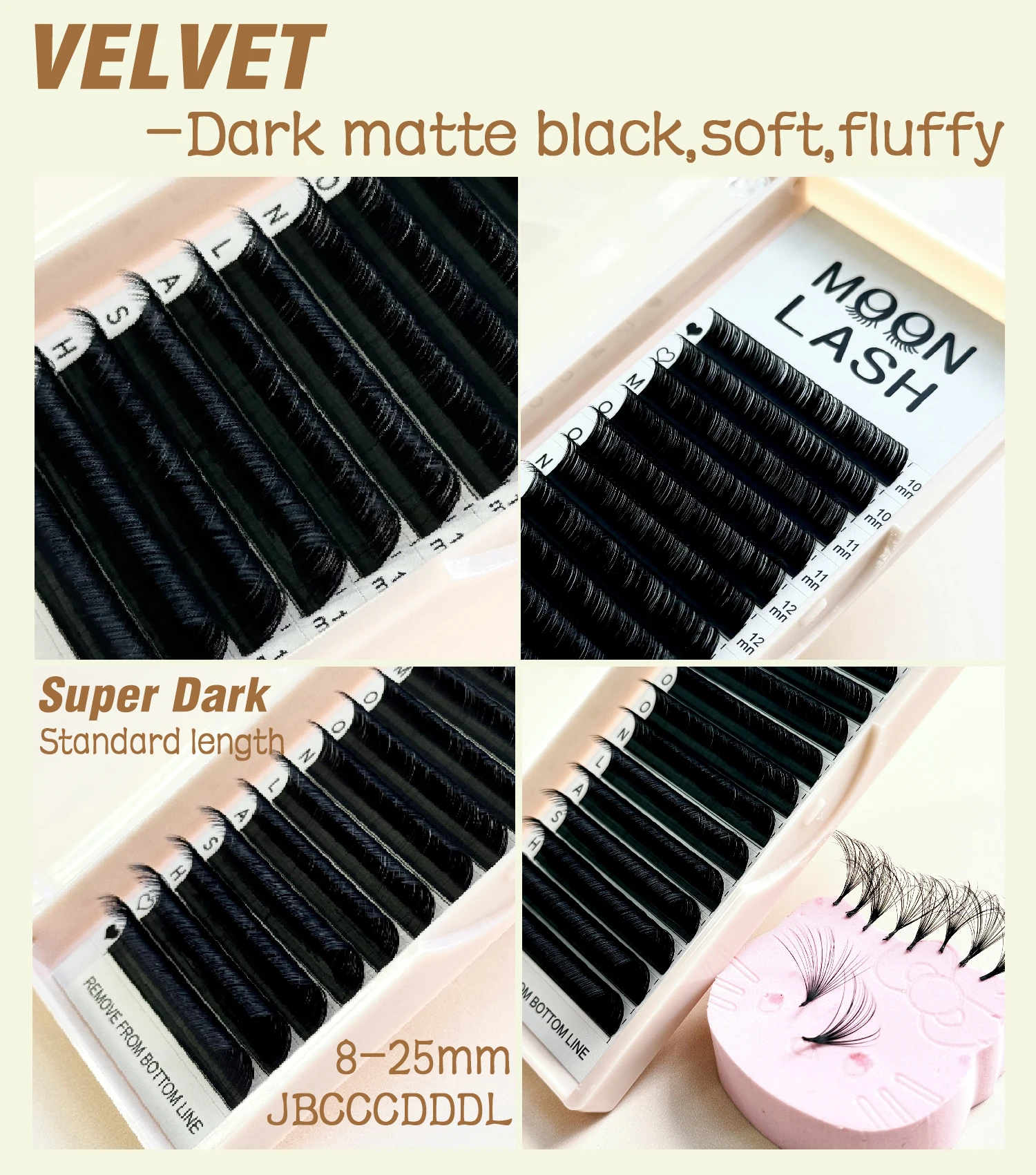 MOON LASH Wholesale High Quality 0.03 0.05 d j Curl Eyelash Extensions Supplies Trays Individual ...