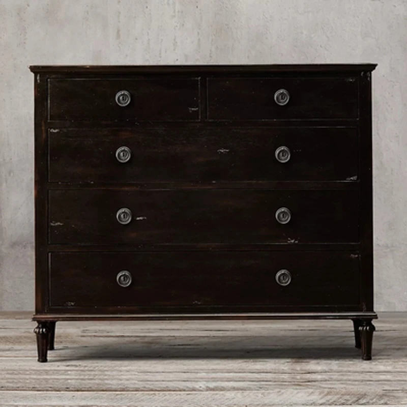 RH American Solid Wood Bucket Cabinet French Oak Retro Five-bucket ...