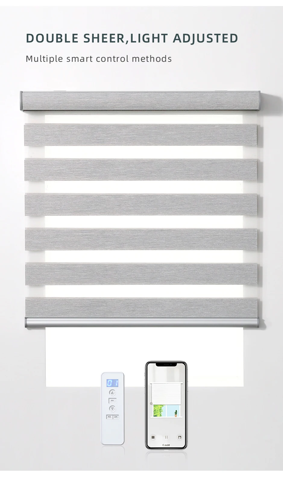 Custom Skylight Smart Automation Window Wifi Zebra Shades