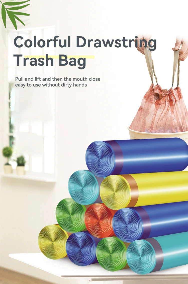 General Drawstring Degradable Packaging Garbage Bag Rubbish Trash Bags ...