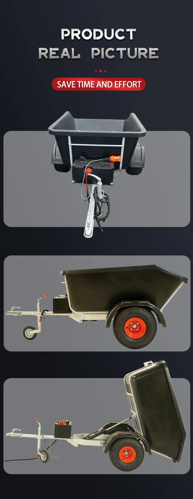 RCM Best Construction New Tipper Trailer Dump Truck ATV Trailer