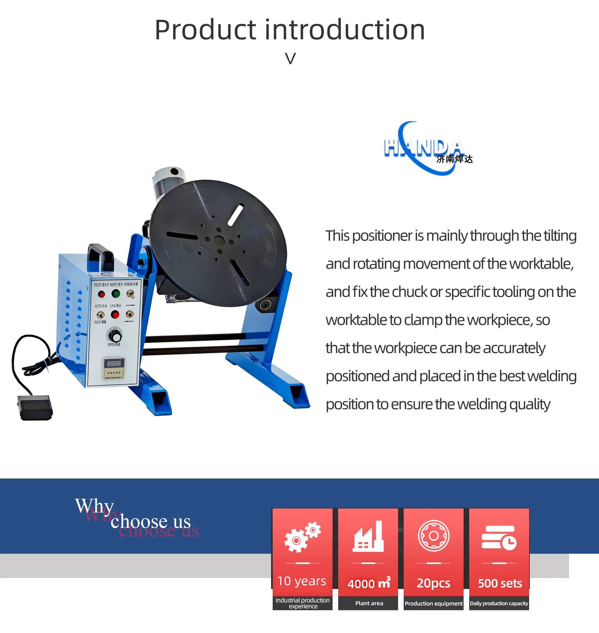 300kg Light Pipe Welding Positioner/ Welding Turntable / Welding ...