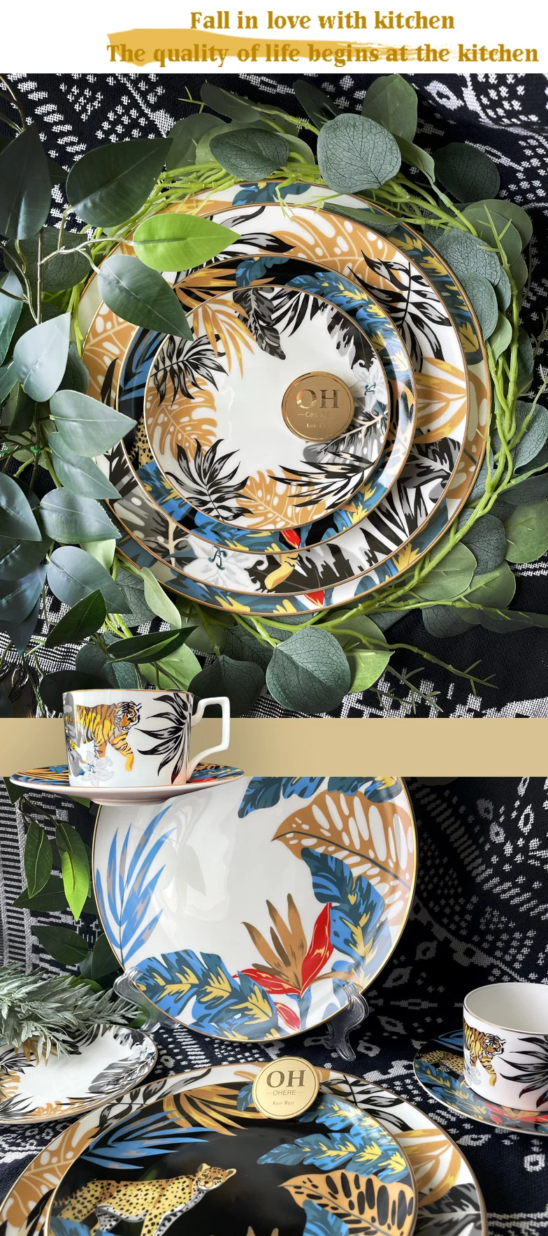 New Design Bone China Dinnerware Creative Animal Plate Set Luxury ...