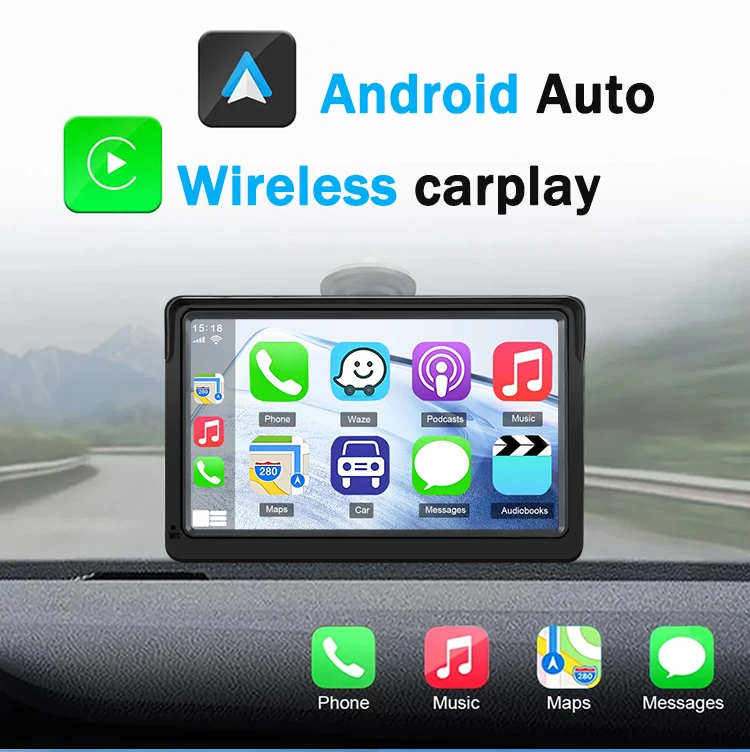 Wireless Carplay Universal 7inch Carplay Screen Portable Display
