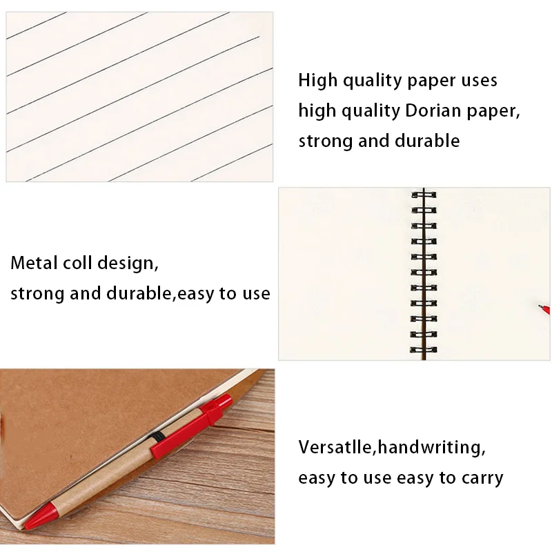 Personalized Spiral Notes Flag Kraft Paper Notebook Mini Small Notebook ...