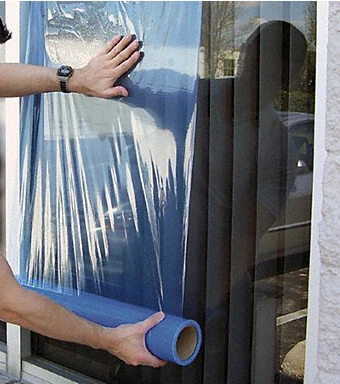 Clear Blue Transparent Adhesive Indoors Glass And Window Protective ...
